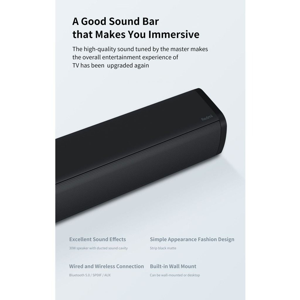 Xiaomi Redmi Wired and Wireless TV SoundBar Audio 30W Home Theater TV ...