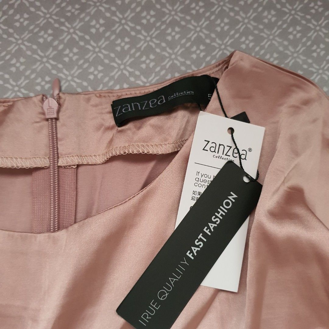 Zanea gold satin dress on Carousell