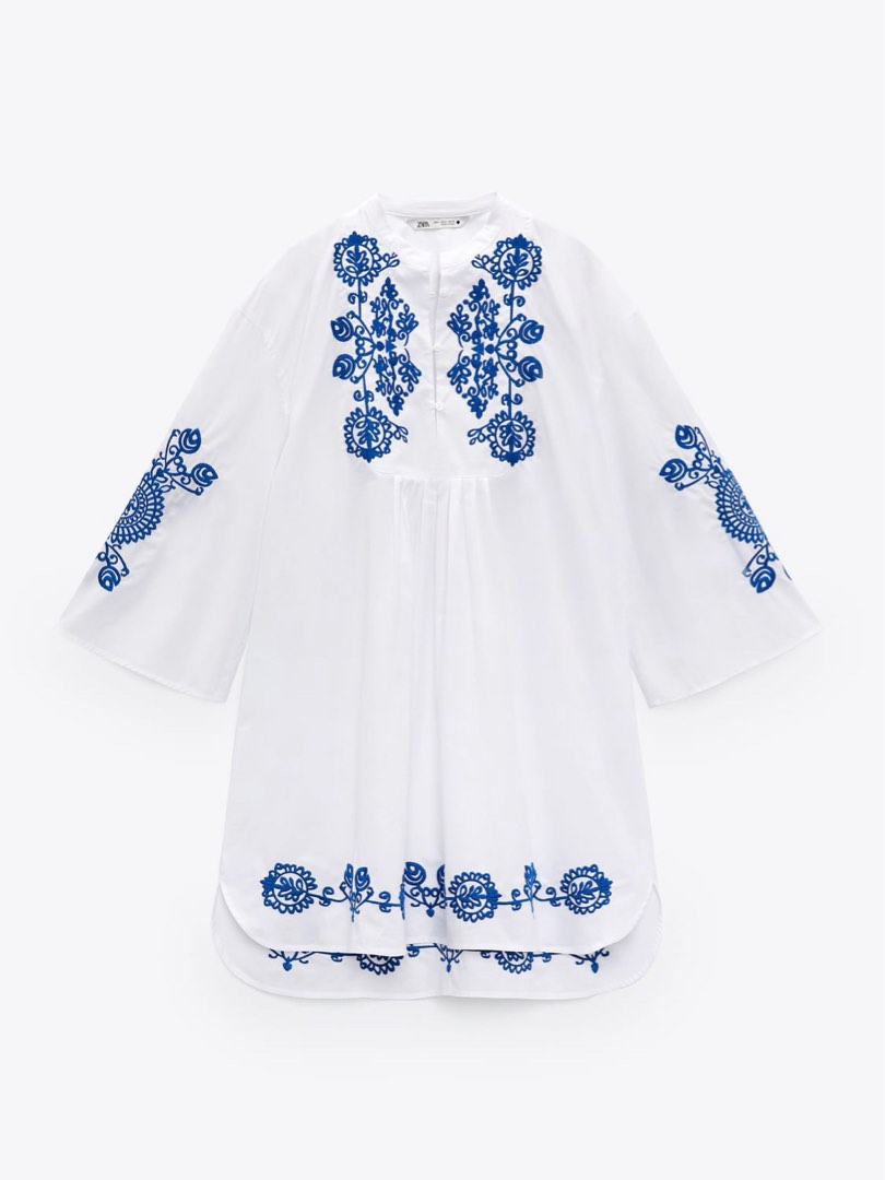 Zara embroidered blue dress, Women's Fashion, Dresses & Sets, Dresses ...