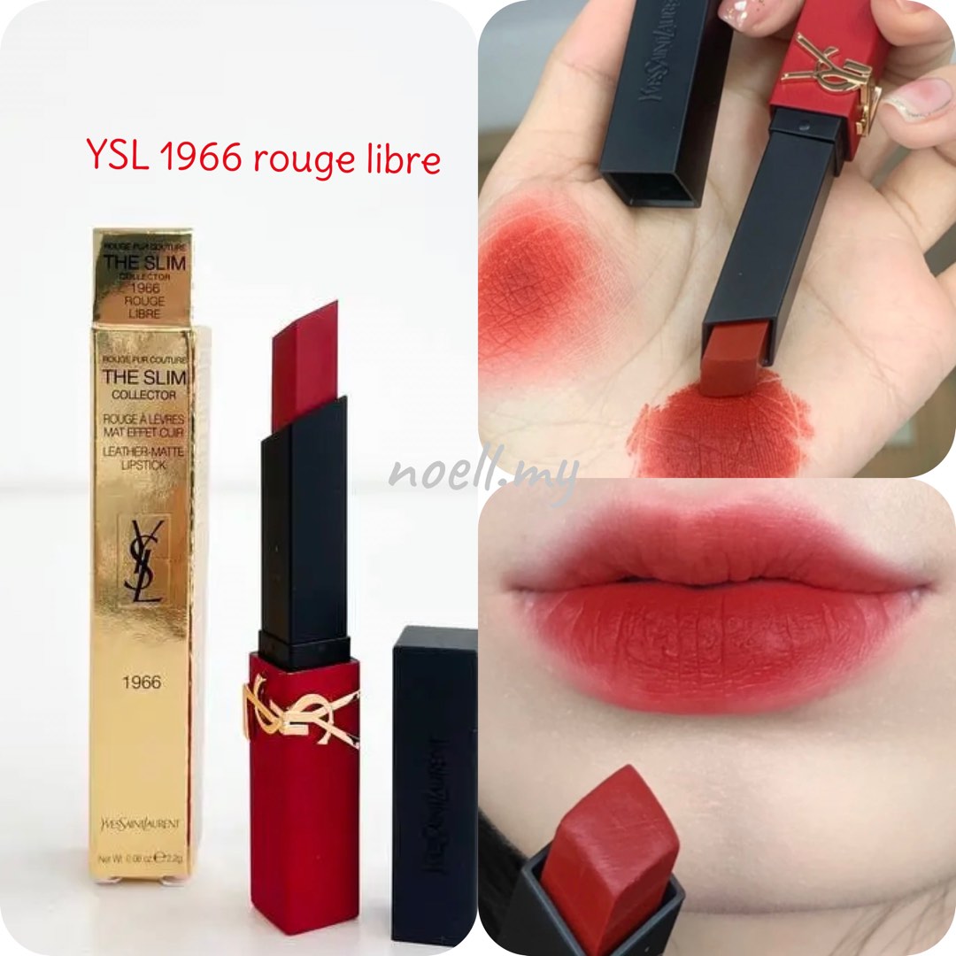 [NEW] 100% ORIGINAL READY STOCK YSL THE SLIM COLLECTOR LEATHER MATTE LIPSTICK (RED STICK) #1966 ...