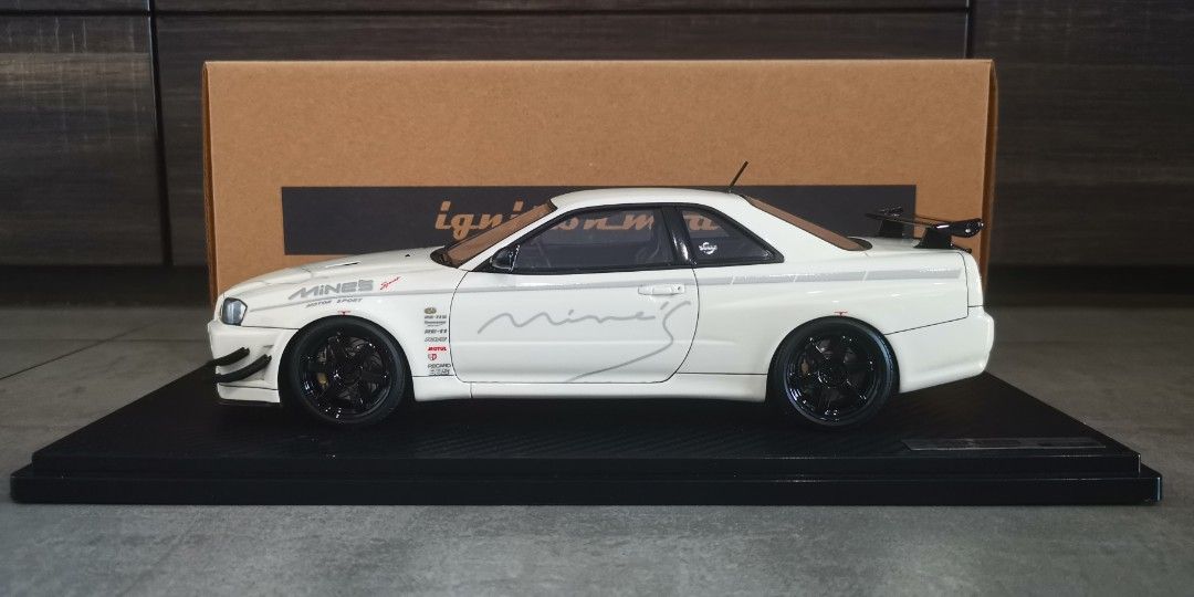 1/18 Ignition Model Nissan Skyline GT-R Mine's R34 TE37 Rims (Pearl ...
