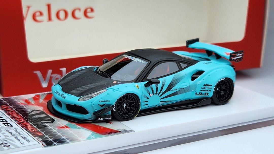 1:64 Veloce Ferrari 488 GTB Matt Tiffany Blue Zero Fighter LB ...