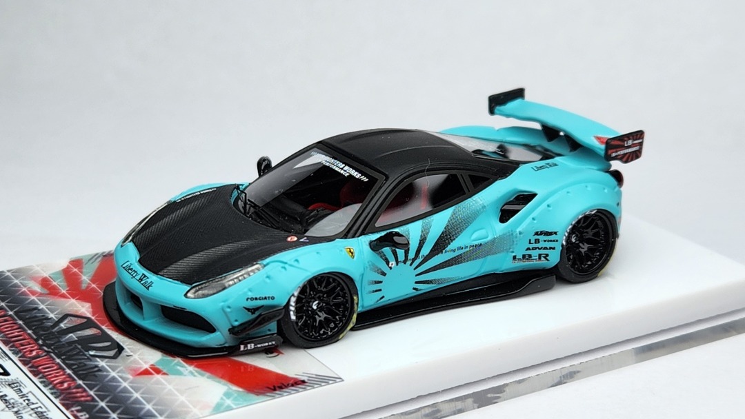 1:64 Veloce Ferrari 488 GTB Matt Tiffany Blue Zero Fighter LB ...