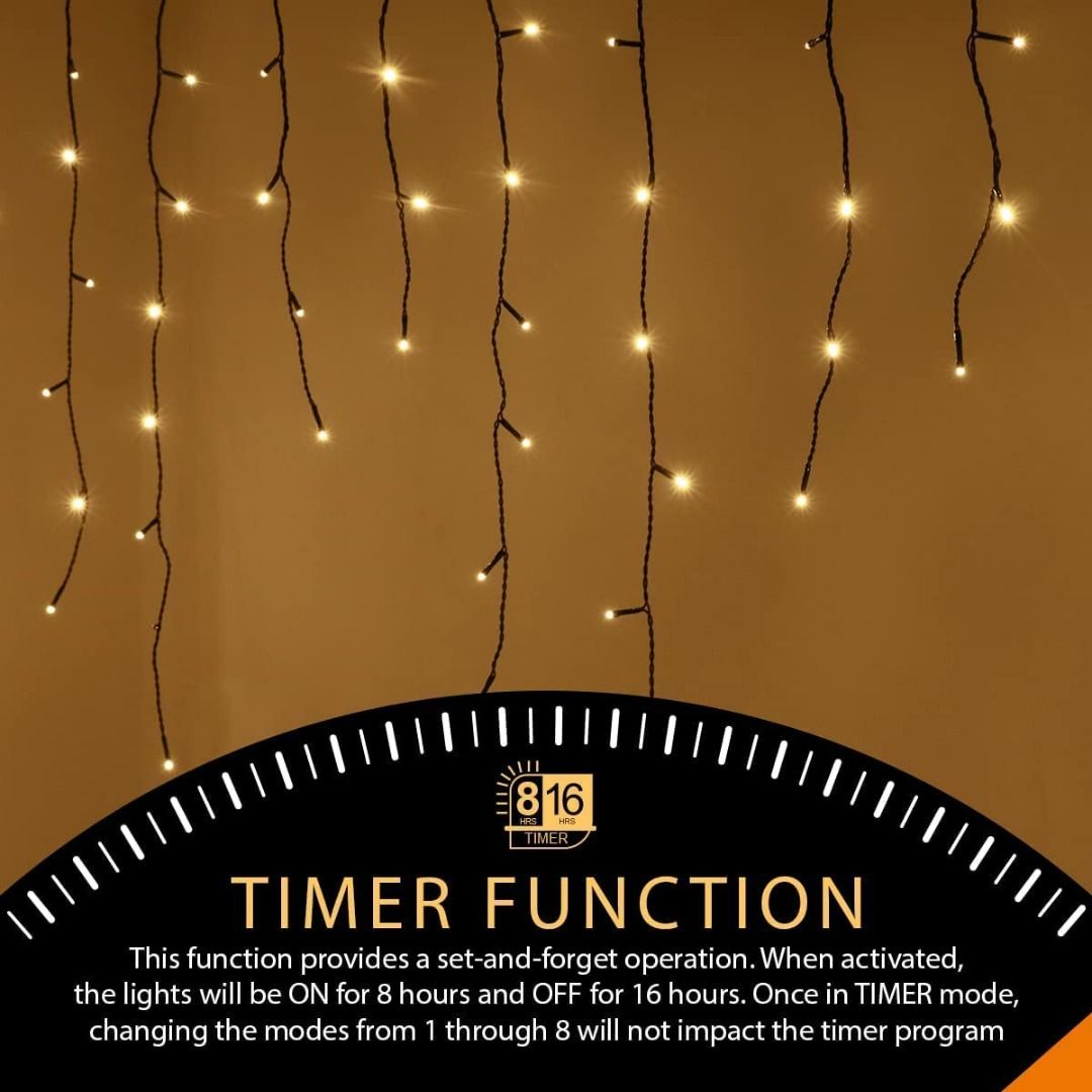 3006) ANSIO® OUTDOOR CHRISTMAS LIGHTS 2000 LED 70M/224FT ICICLE LIGHTS ...