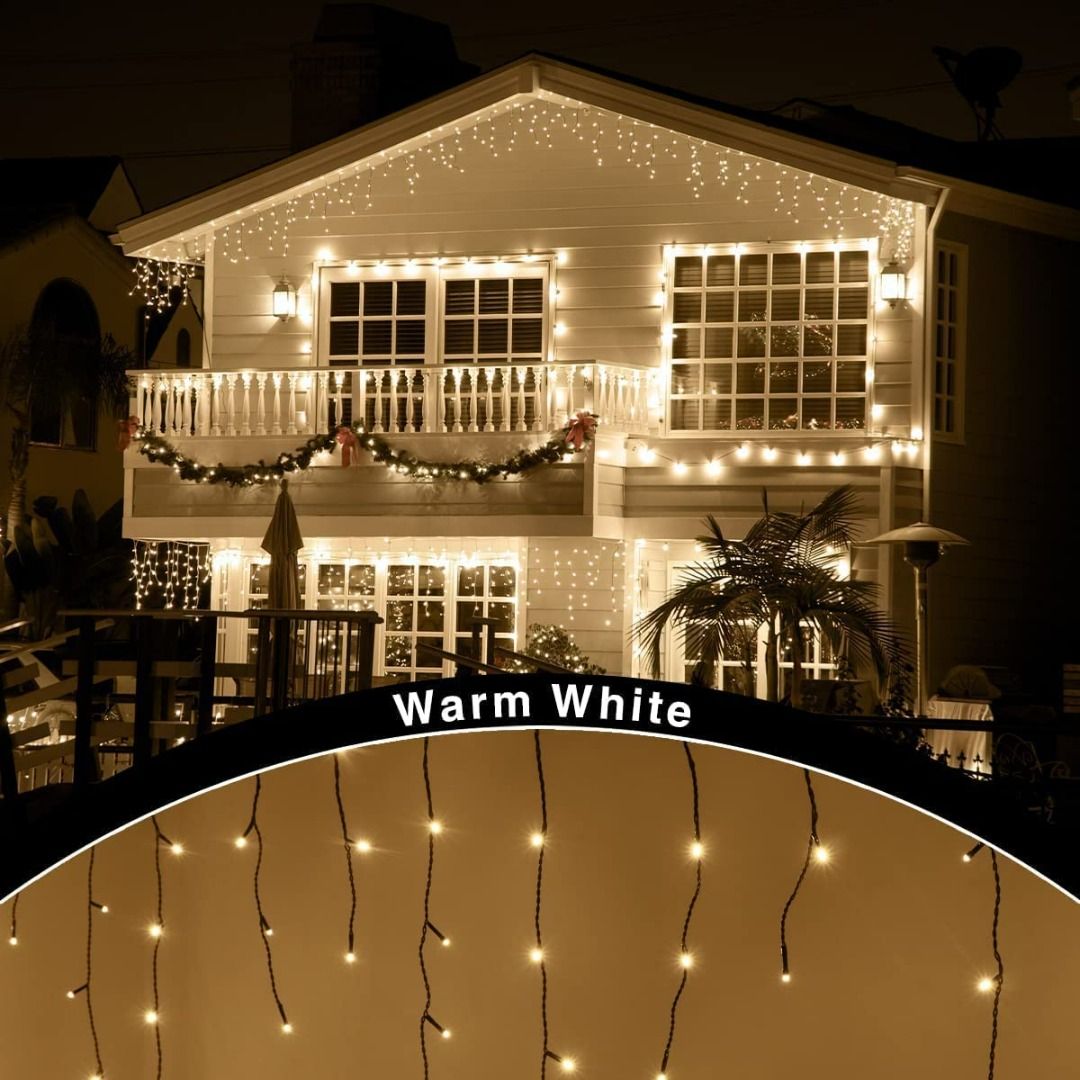 3006) ANSIO® OUTDOOR CHRISTMAS LIGHTS 2000 LED 70M/224FT ICICLE LIGHTS ...