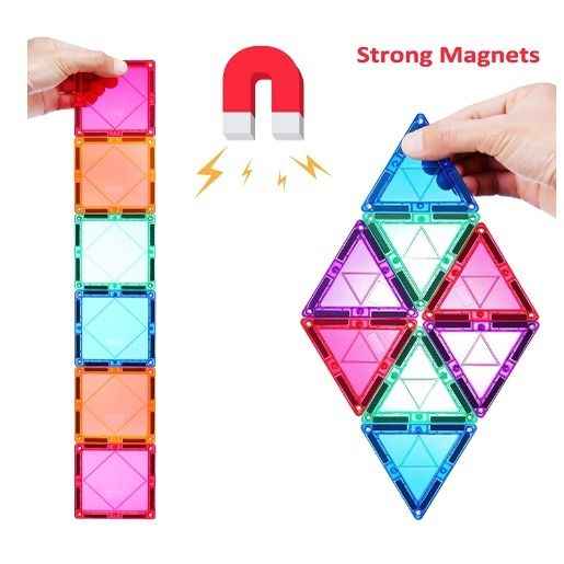 3D Magnetic Building Tiles 32/78/108pcs High Quality Building Blocks ...