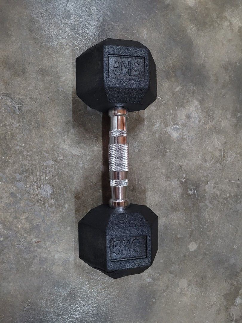 5kg x 1 unit Hexagon Dumbbell (Defects), Sports Equipment, Exercise & Fitness, Weights ...