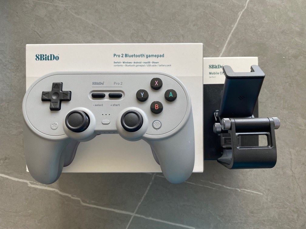 8BitDo Pro 2 Bluetooth Gamepad with mobile clip, Video Gaming, Gaming ...