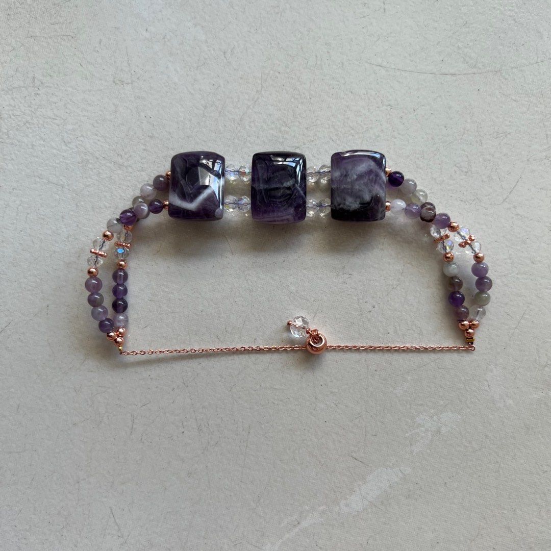 Amethyst Push Pull Bracelet, Women's Fashion, Jewelry & Organisers ...