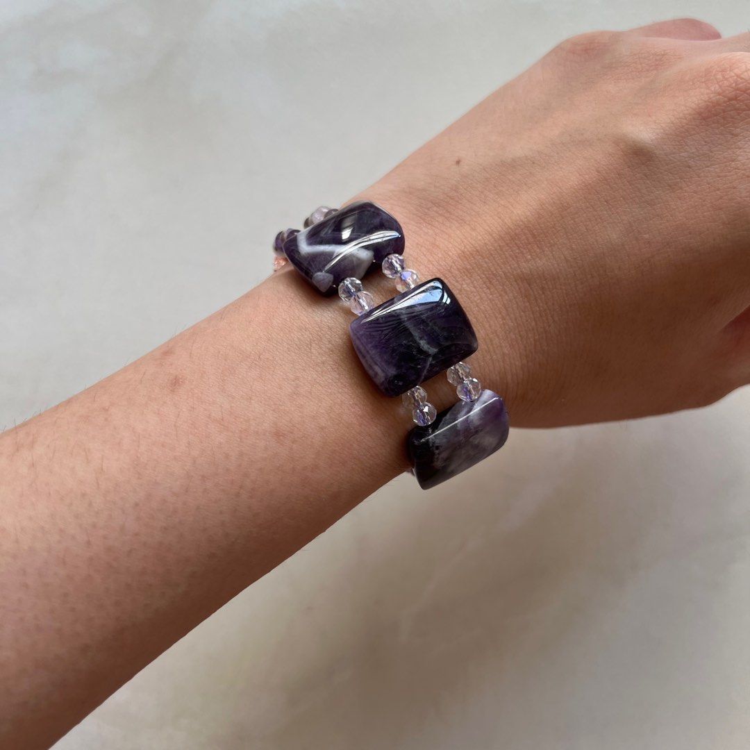 Amethyst Push Pull Bracelet, Women's Fashion, Jewelry & Organisers ...