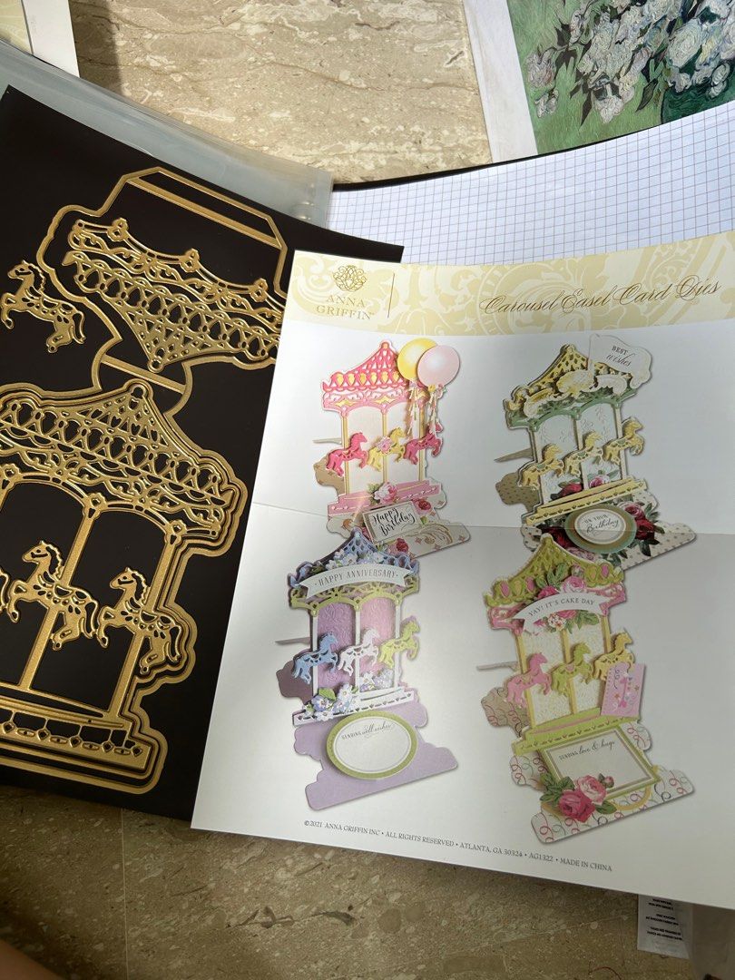 Anna Griffin Carousel Easel card dies whimsical greeting card ...