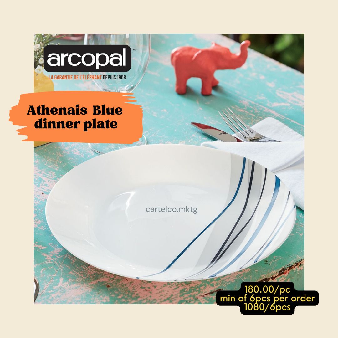 Arcopal Dinnerware ,Dinner plates, Plain white +Printed plates ...