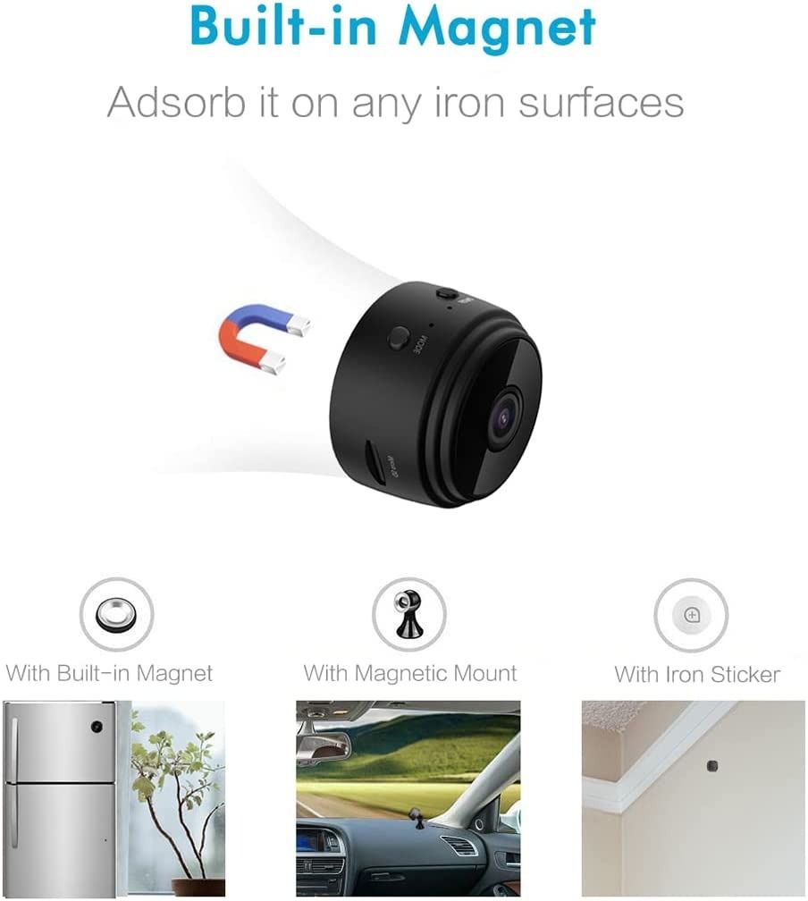 AREBI Hidden Cameras for Home Security, 1080p HD Mini Spy Camera Wi-Fi ...