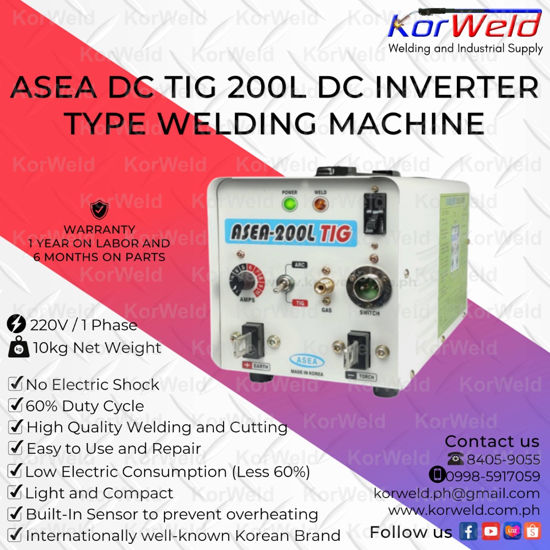 ASEA DC TIG 200L INVERTER TYPE WELDING MACHINE, Commercial & Industrial ...