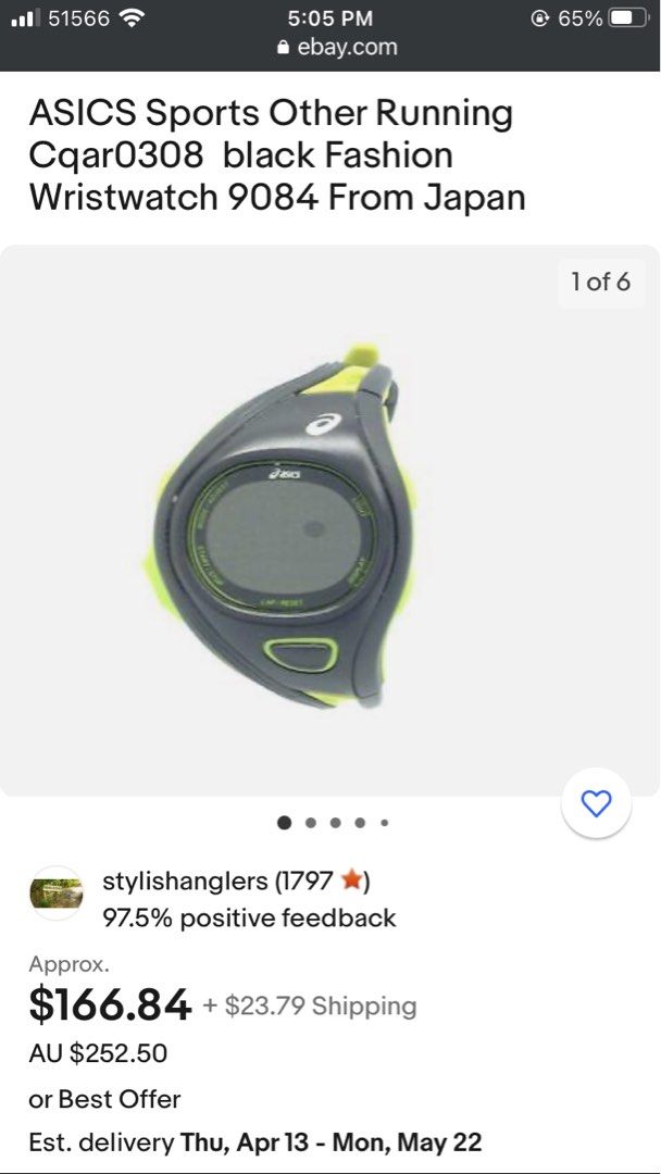 Asics watch running watch WJ32-4000, Luxury, Watches on Carousell