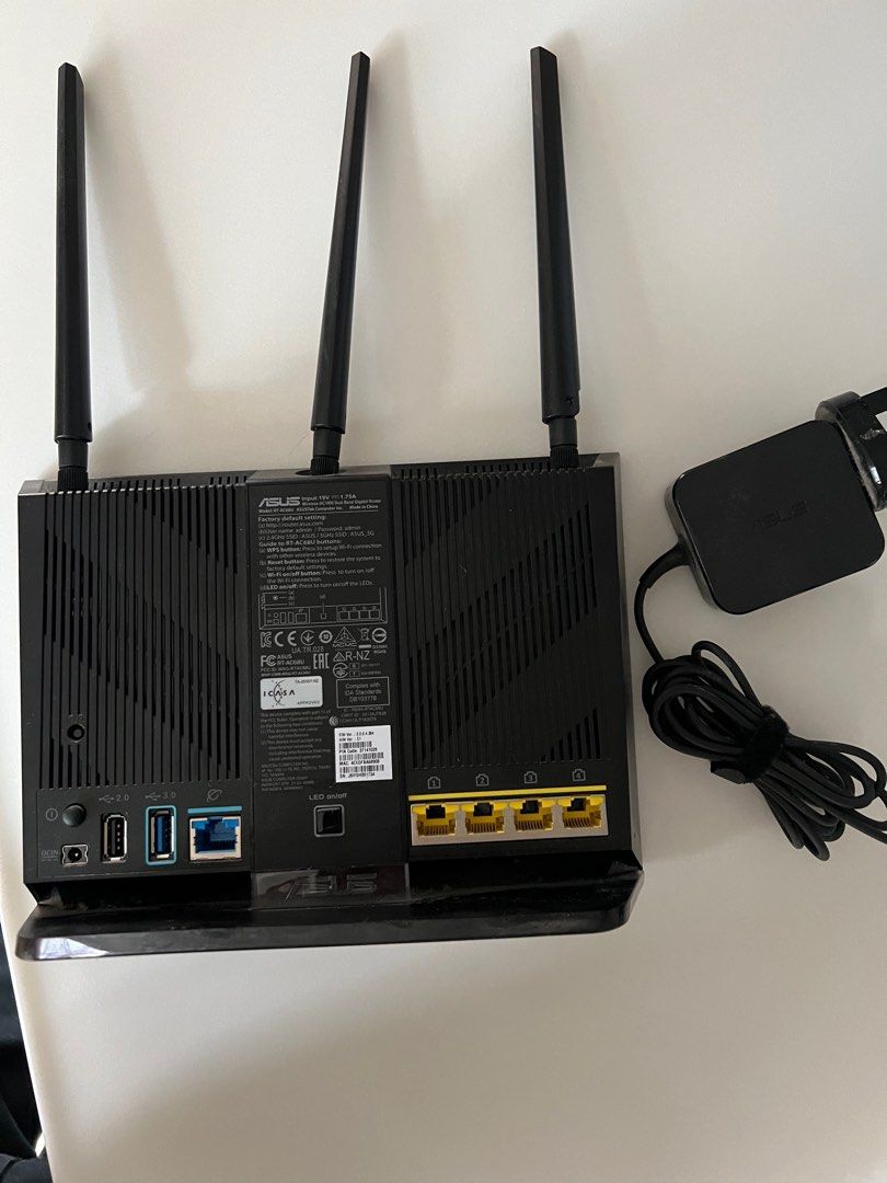 Asus Wireless-AC1900 Dual Band Gigabit Router Model: RT-AC6BU, 電腦＆科技 ...