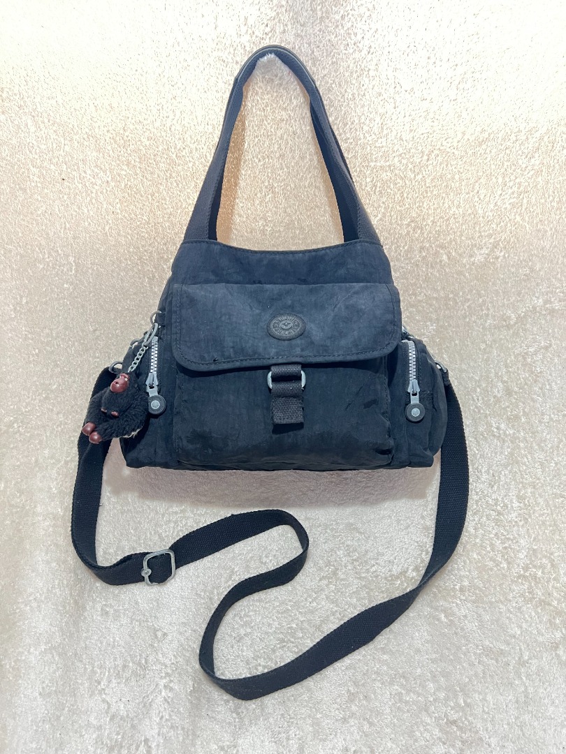 Authentic Kipling Black Fairfax Tri-compartment Shoulder/Crossbody Bag ...