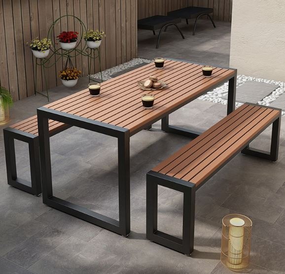 Plastic Wood Table, Plastic Wood Bench, BBQ Table Set/Table/Bench/Chair ...