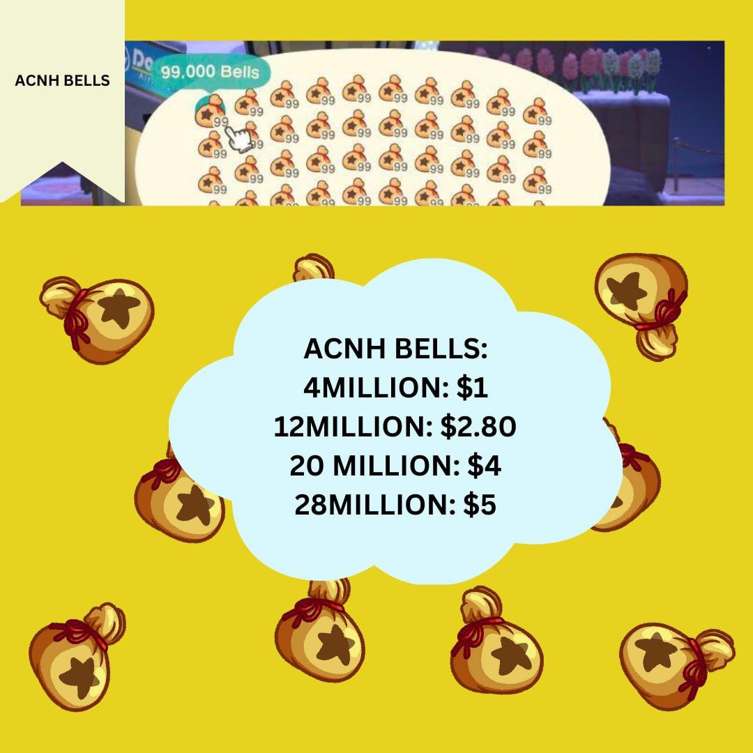 Bells Animal Crossing ACNH, Video Gaming, Video Games, Nintendo on ...