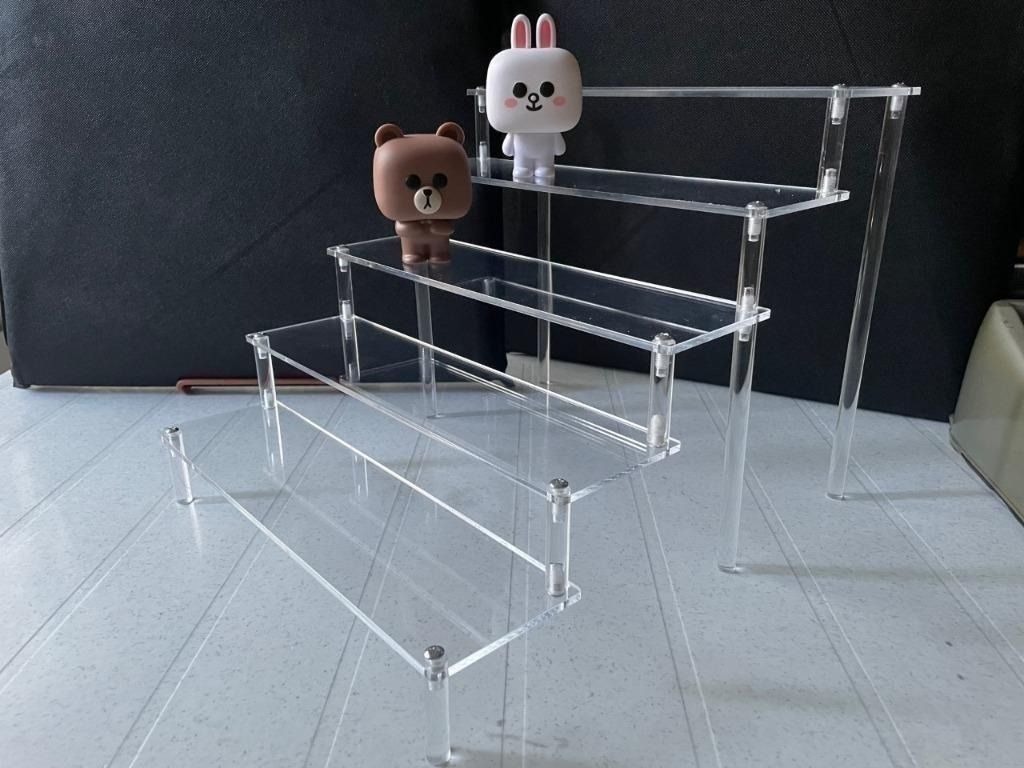 BN 5 levels Acrylic Display Transparent Case Shelving Unit for toy ...