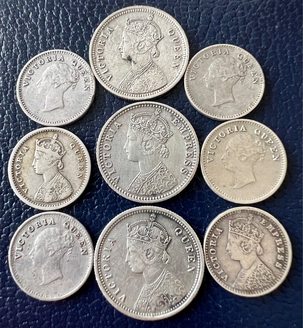 British India Two Anna and quarter rupee silver coins lot, Hobbies ...