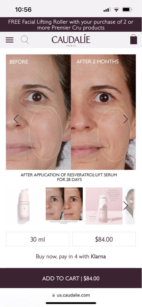 Caudalie Resveratrol Lift Serum, Beauty & Personal Care, Face, Face ...