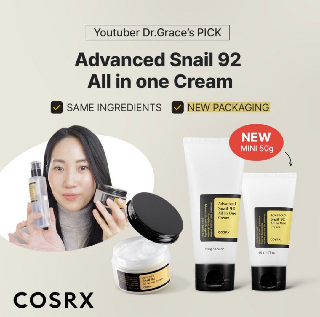 COSRX Advanced Snail 92 all in one cream, Beauty & Personal Care, Face ...