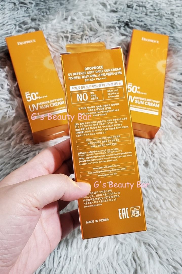 Deoproce UV Defence Soft Daily Sun Cream SPF50+ PA++++ 70g - Authentic Korean Skincare on Carousell