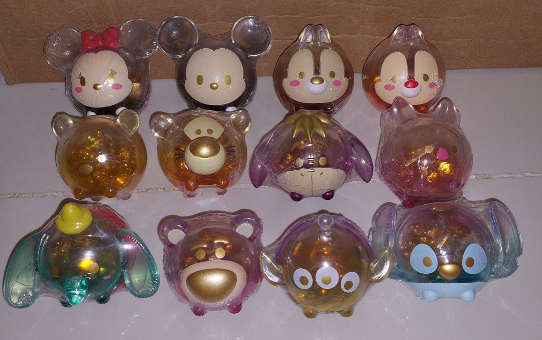 Disney Sofubi Tsum Tsum Figurines Set of 12 Jellybean Shaker Series / GITD Glow In The Dark ...