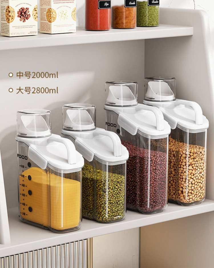 Dry Food Container 2.5L Transparent Scale Cup Dry Food Storage ...