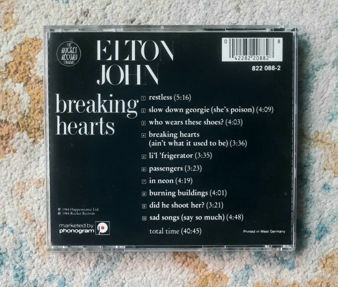 Elton John Breaking Hearts Cd Hobbies Toys Music Media Cds