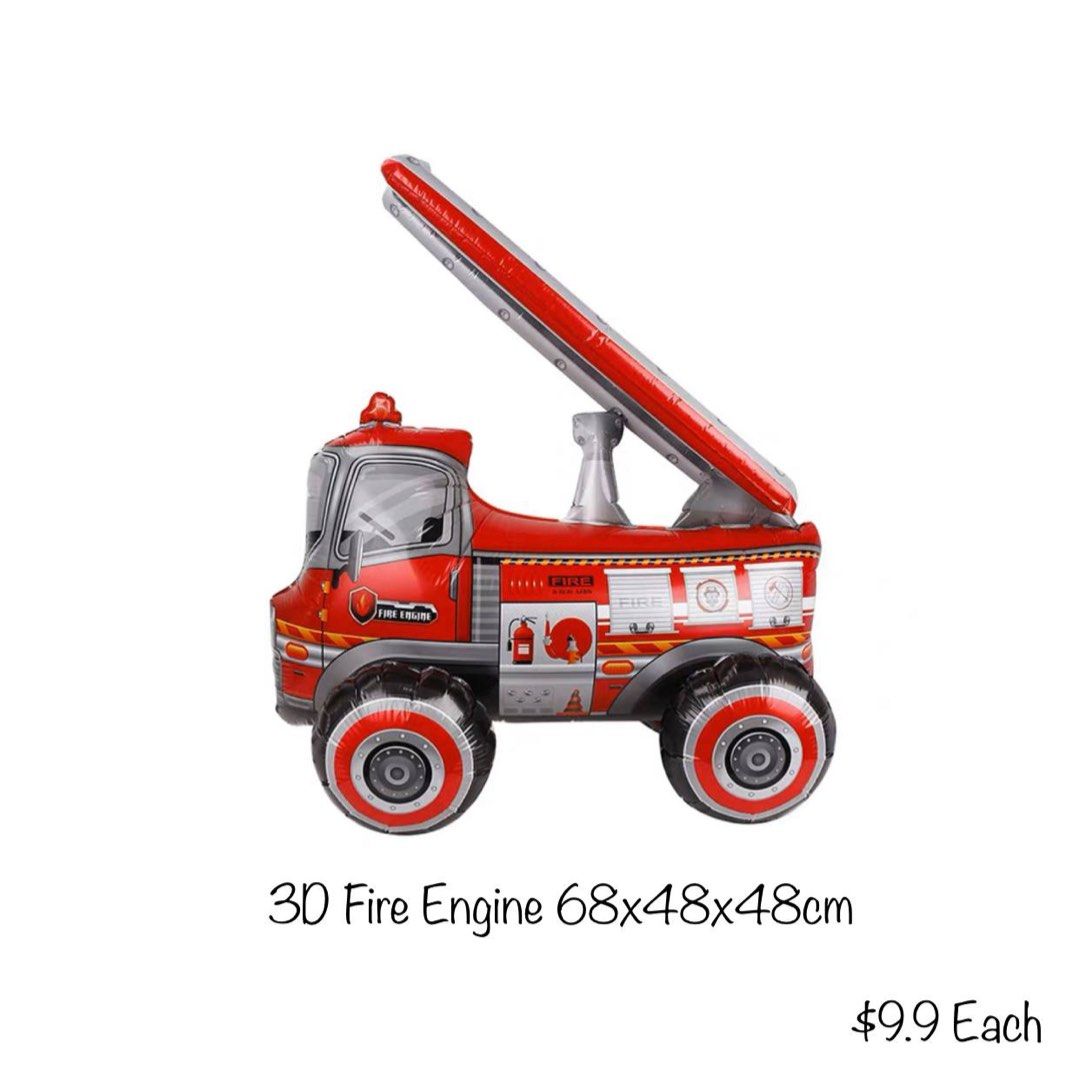3D Standing Fire Engine Foil Balloons / Fire Fighters SCDF Vehicle ...