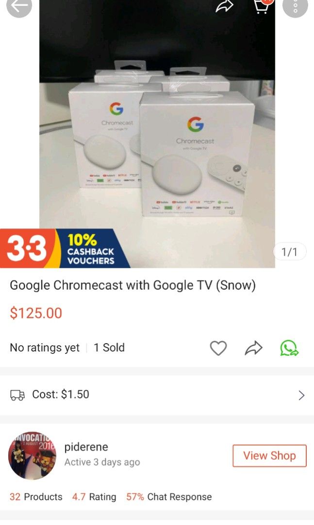 Google Chromecast Latest Version, TV & Home Appliances, TV ...