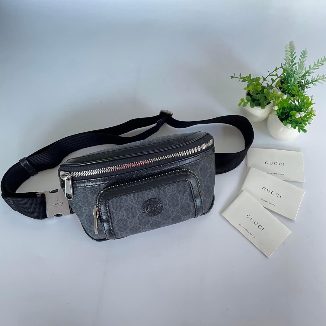 Gucci GG Black Supreme Belt Bag. Made in Italy. With cards ️, Luxury ...
