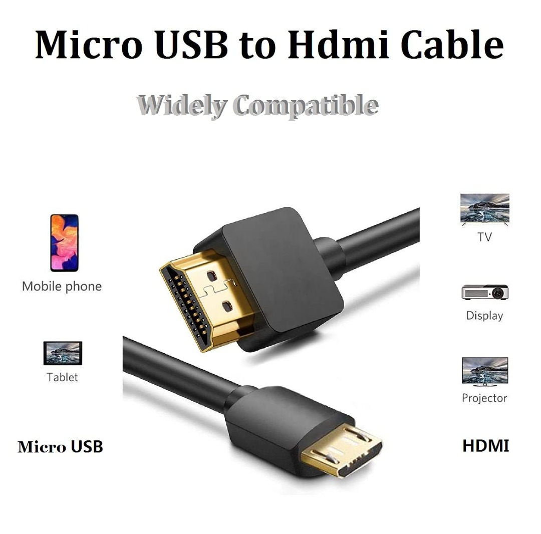 HDMI to Micro USB Cable, 1.5M/ 5ft Micro USB to Hdmi Cable Adapter ...