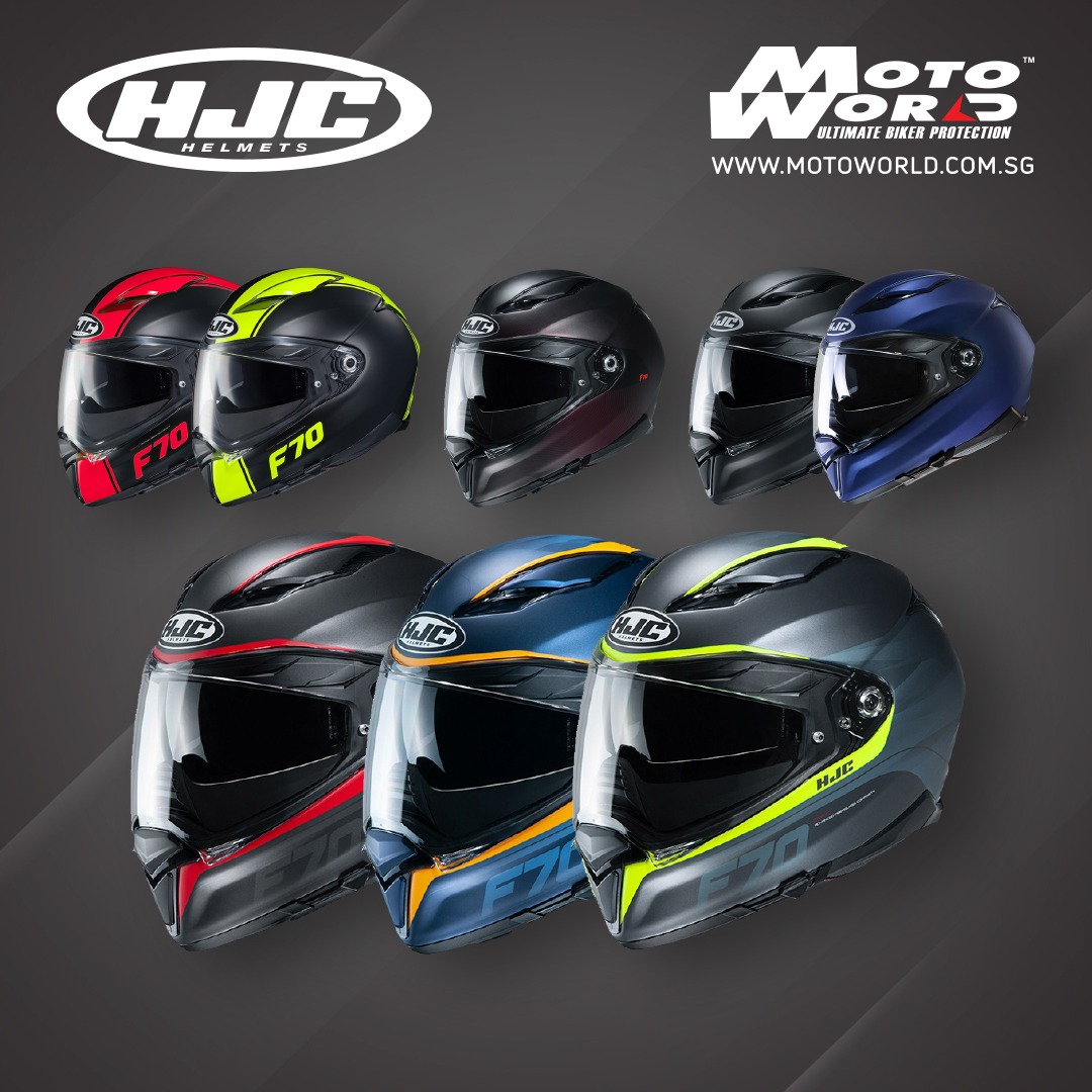 HJC F70 Full Face Motorcycle Helmet with Sun Visor (Designed in Korea ...