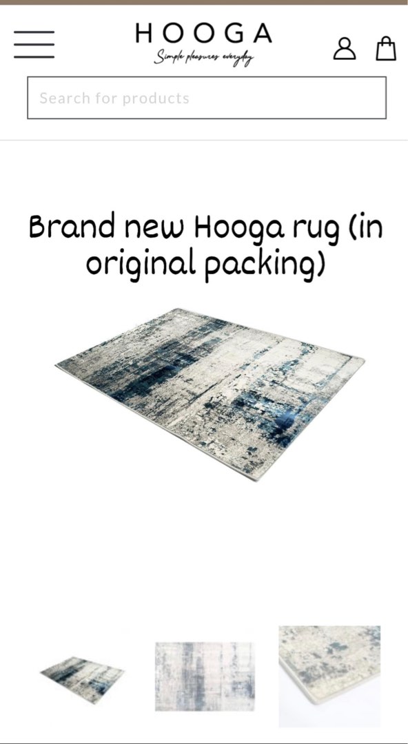 Hooga Rug (Brand New), Furniture & Home Living, Home Decor, Carpets ...