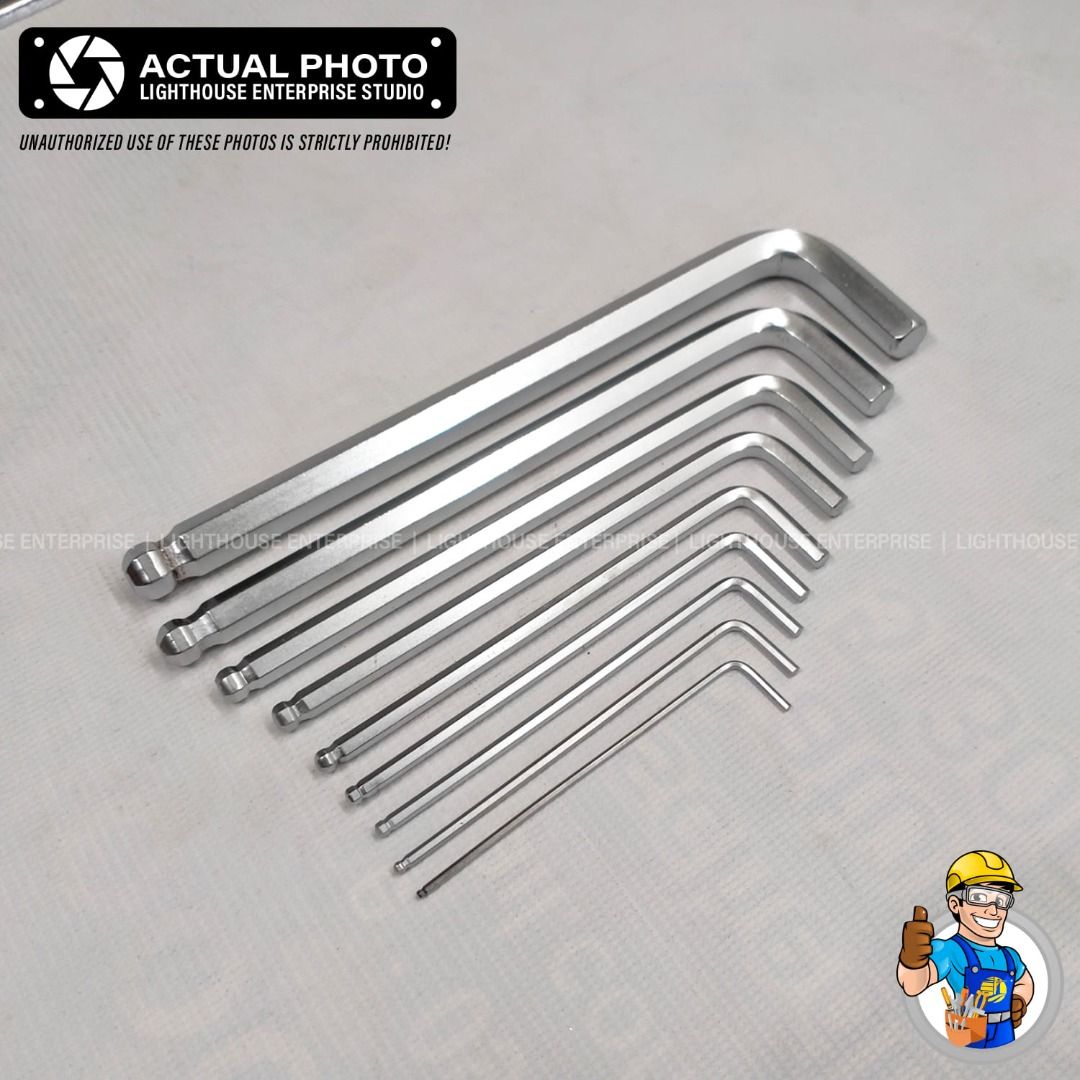HOYOMA Japan 9pcs Long Arm / Ballpoint / Extra Long Arm Hex Key Set W/B ...