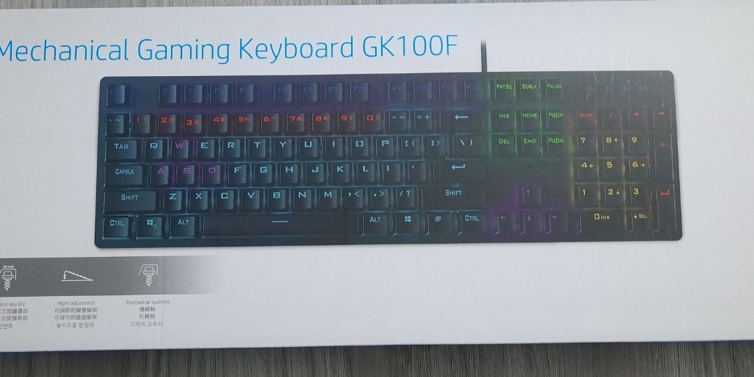 HP GK100F RGB gaming keyboard, Computers & Tech, Parts & Accessories ...