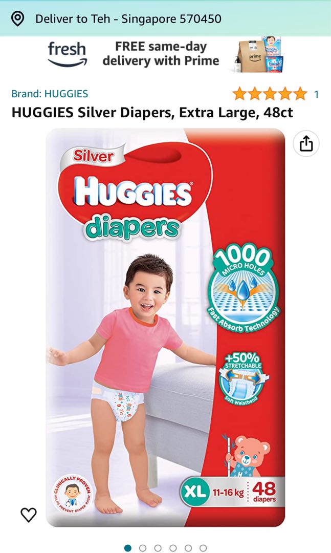 Huggies silver diapers XL, Babies & Kids, Bathing & Changing, Diapers ...