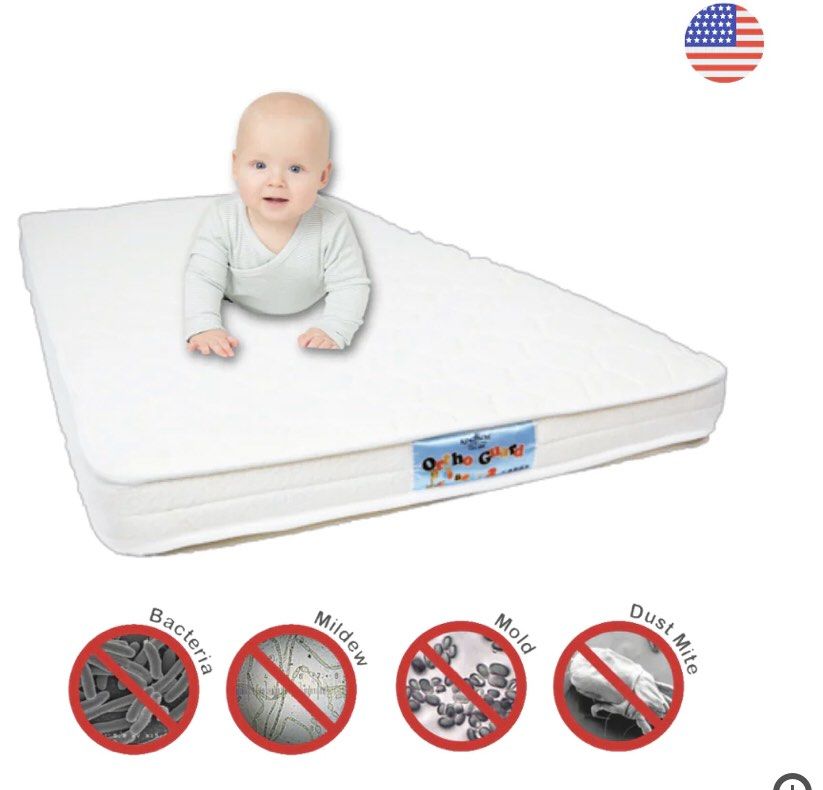 King Koil Baby OrthoGuard 3 Latex Foam 4" Mattress 126x66cm + White ...