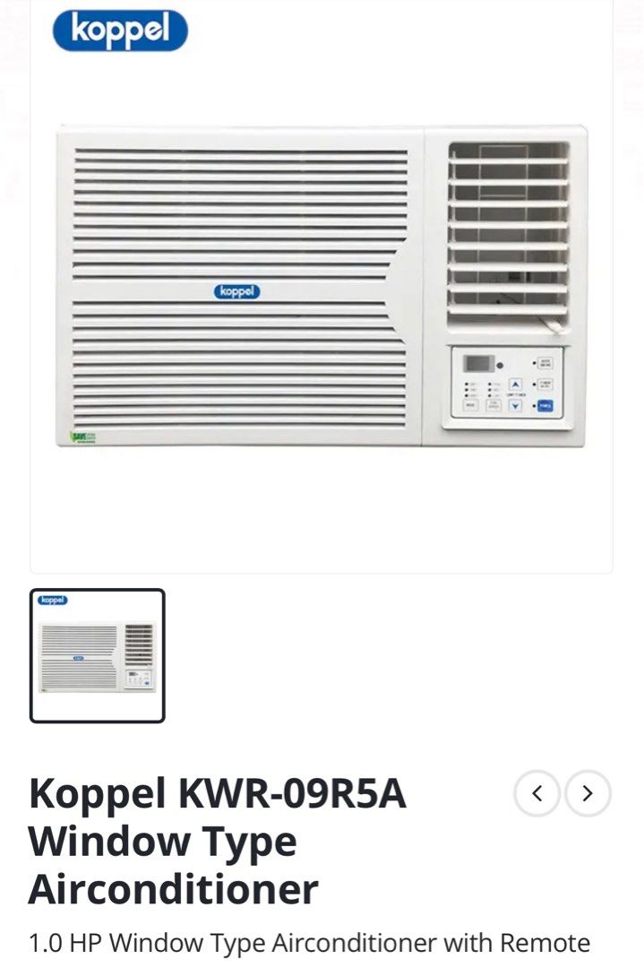 Koppel NonInverter Window Type Aircon, TV & Home Appliances, Air ...