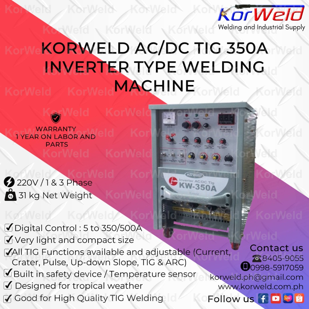 KORWELD AC/DC TIG 350A INVERTER TYPE WELDING MACHINE, Commercial & Industrial, Construction ...