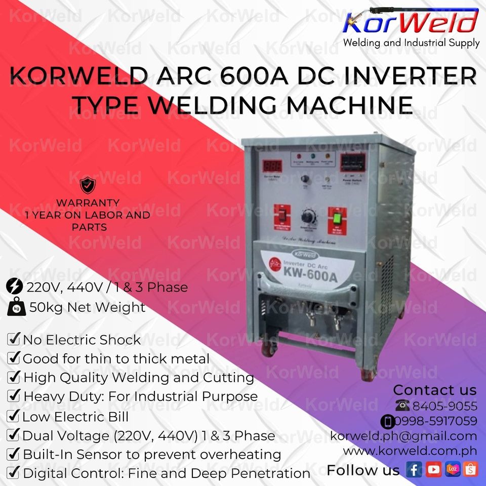 KORWELD ARC 600A DC INVERTER TYPE WELDING MACHINE, Commercial ...
