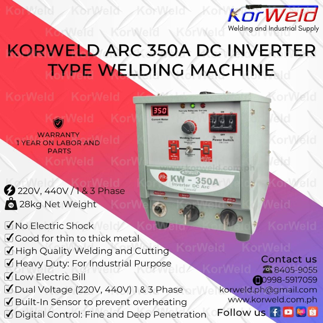 KORWELD DC TIG 350A INVERTER TYPE WELDING MACHINE, Commercial ...