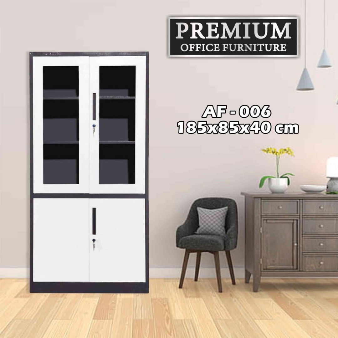 Lemari arsip kaca bahan besi, Perabotan Rumah di Carousell