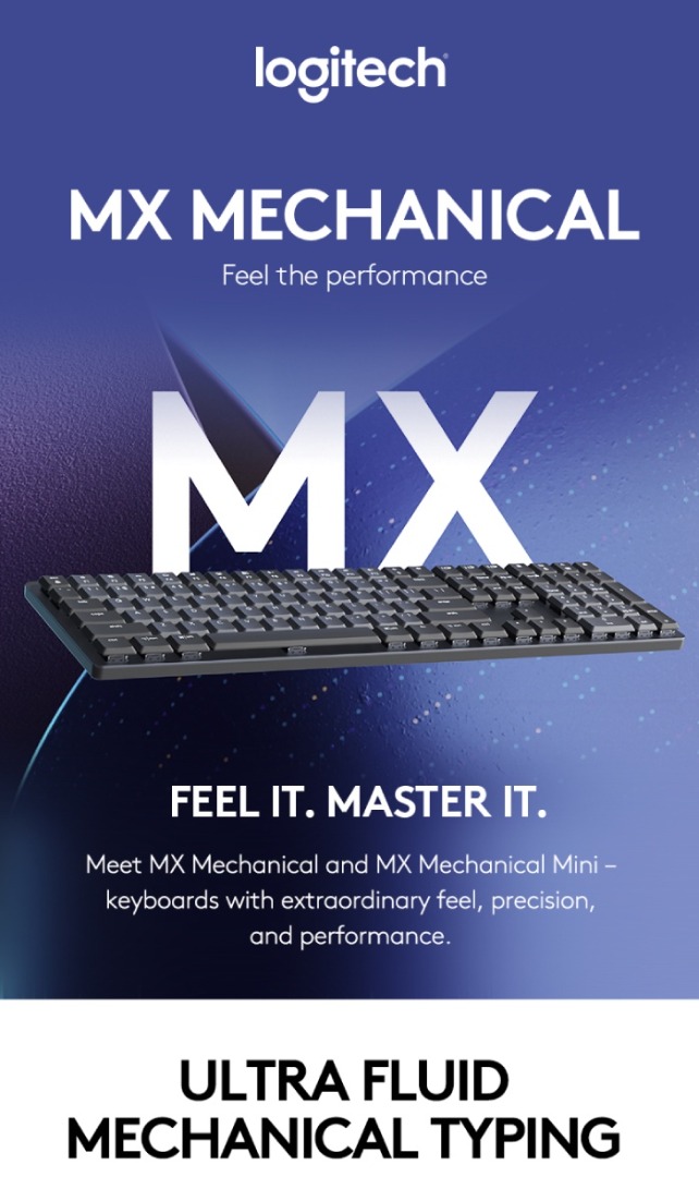 Logitech MX Mechanical Wireless Illuminated Performance Keyboard - Tactile, Computers & Tech ...