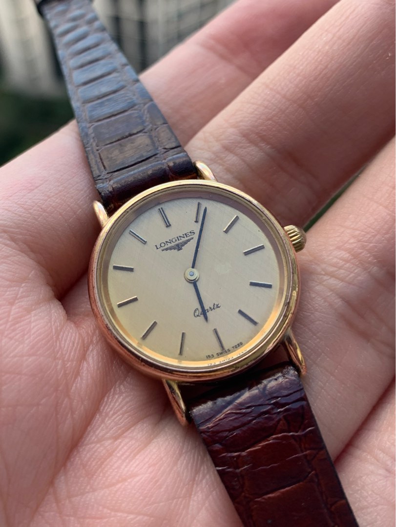 Longines ladies cross pattern satin dial, Luxury, Watches on Carousell