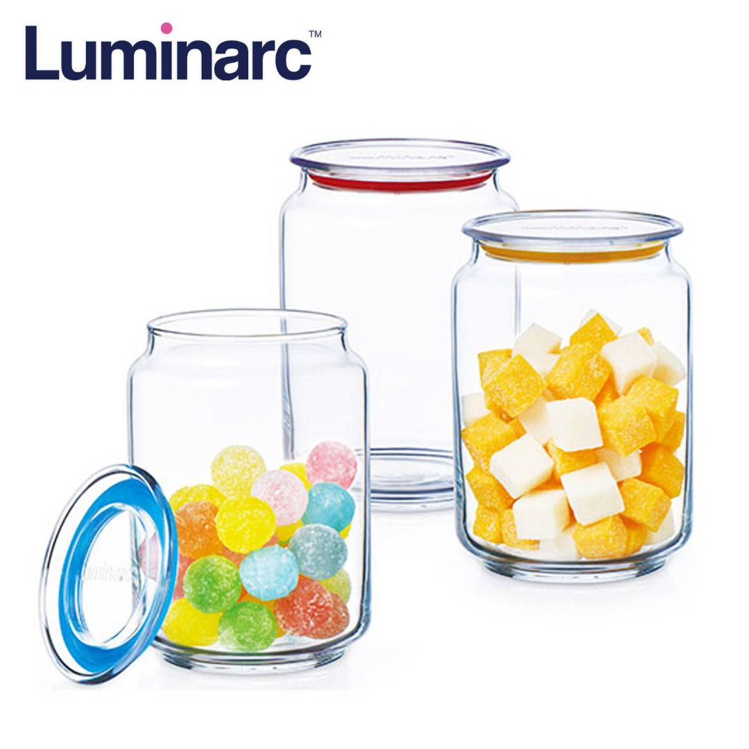Luminarc Glass jar container, Airtight canister. Luminarc. coffee ...