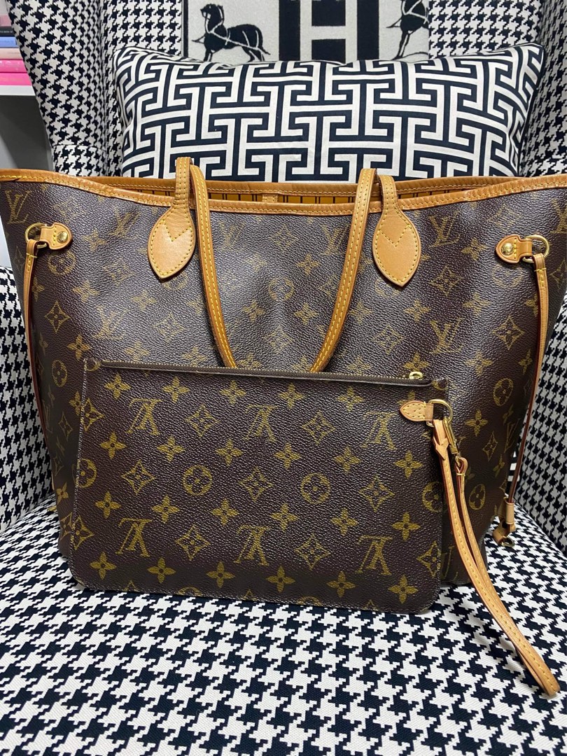 Rush Sale LV Monogram Neverfull MM Rare Yellow Interior on Carousell